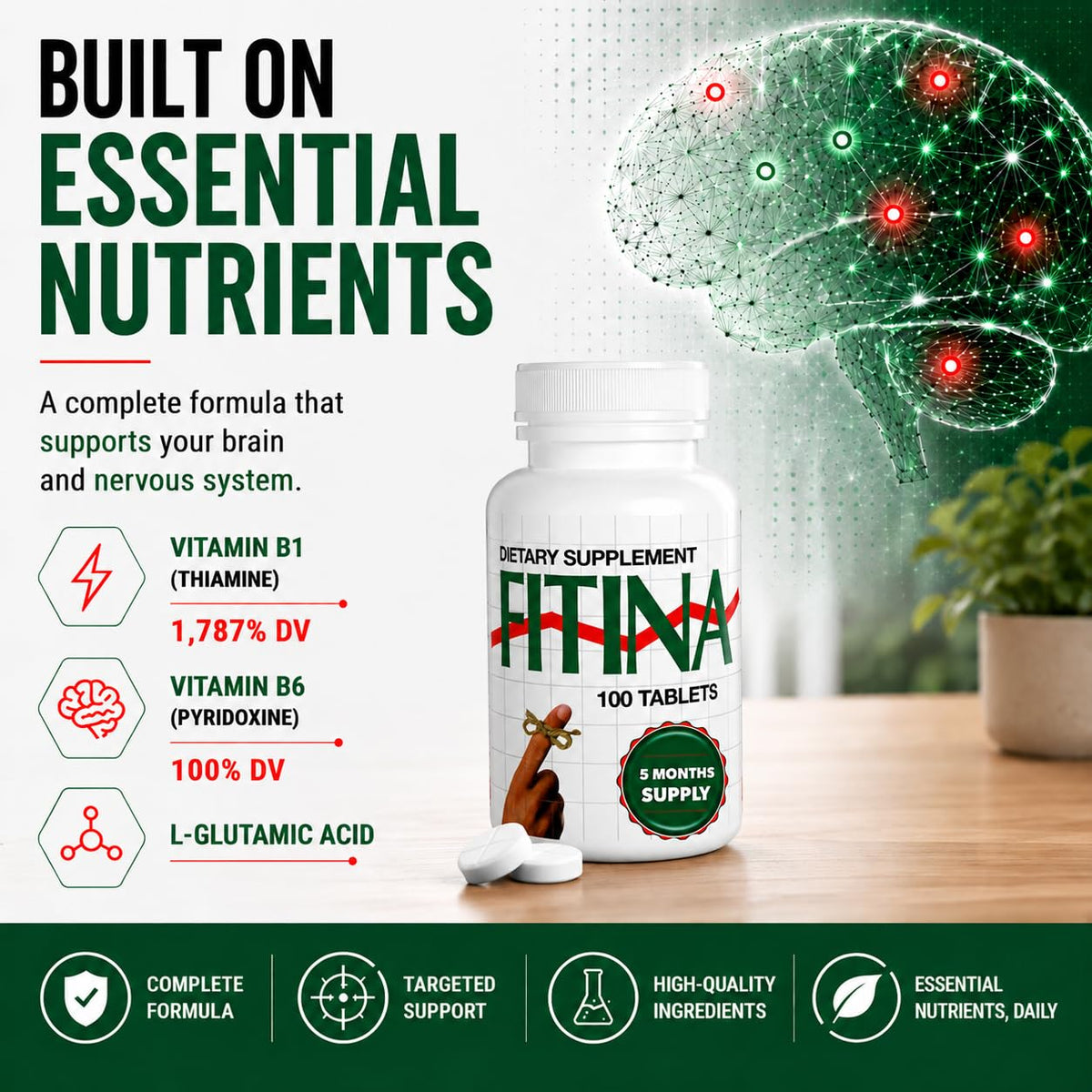 Thiamine vitamins for mental clarity