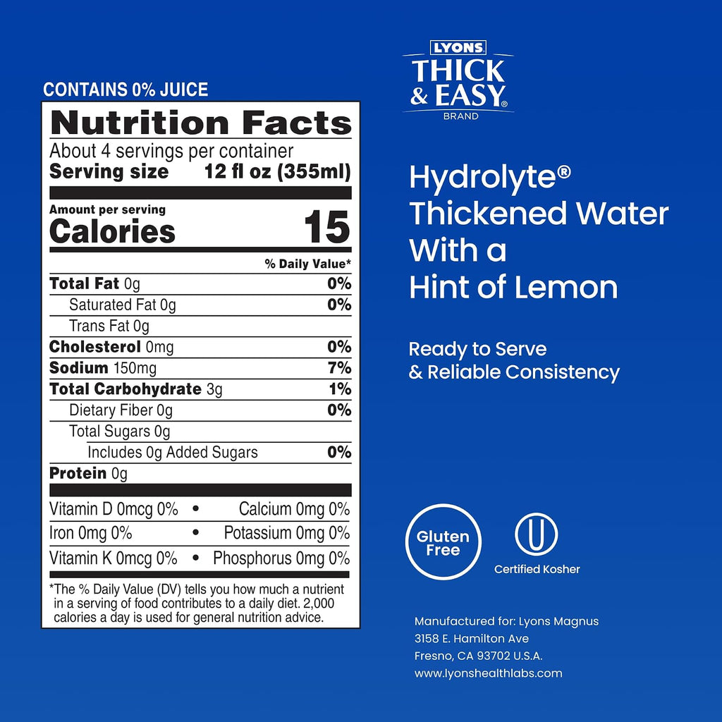 Thick & Easy lemon-flavoured hydration