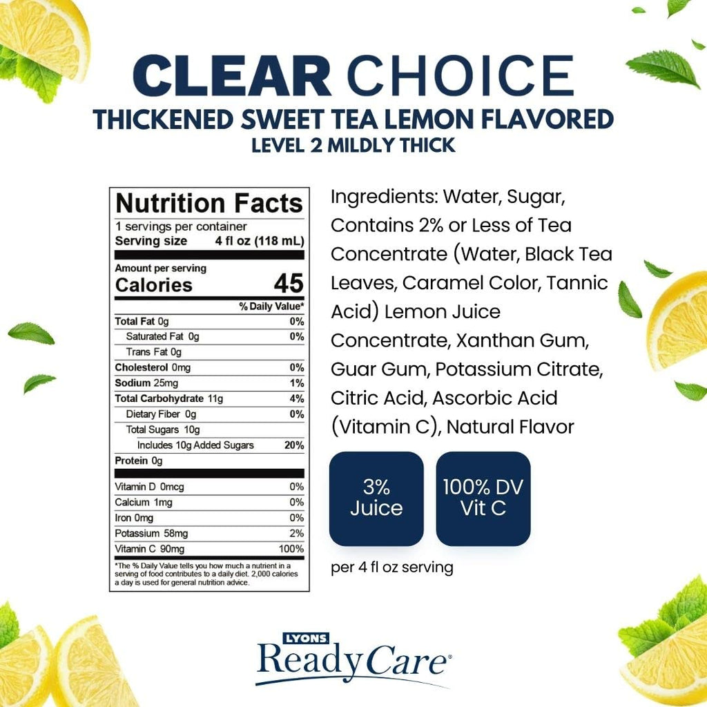 thickened sweetened tea for easy sipping