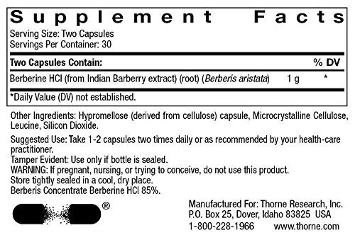 THORNE Berberine-500 immune support
