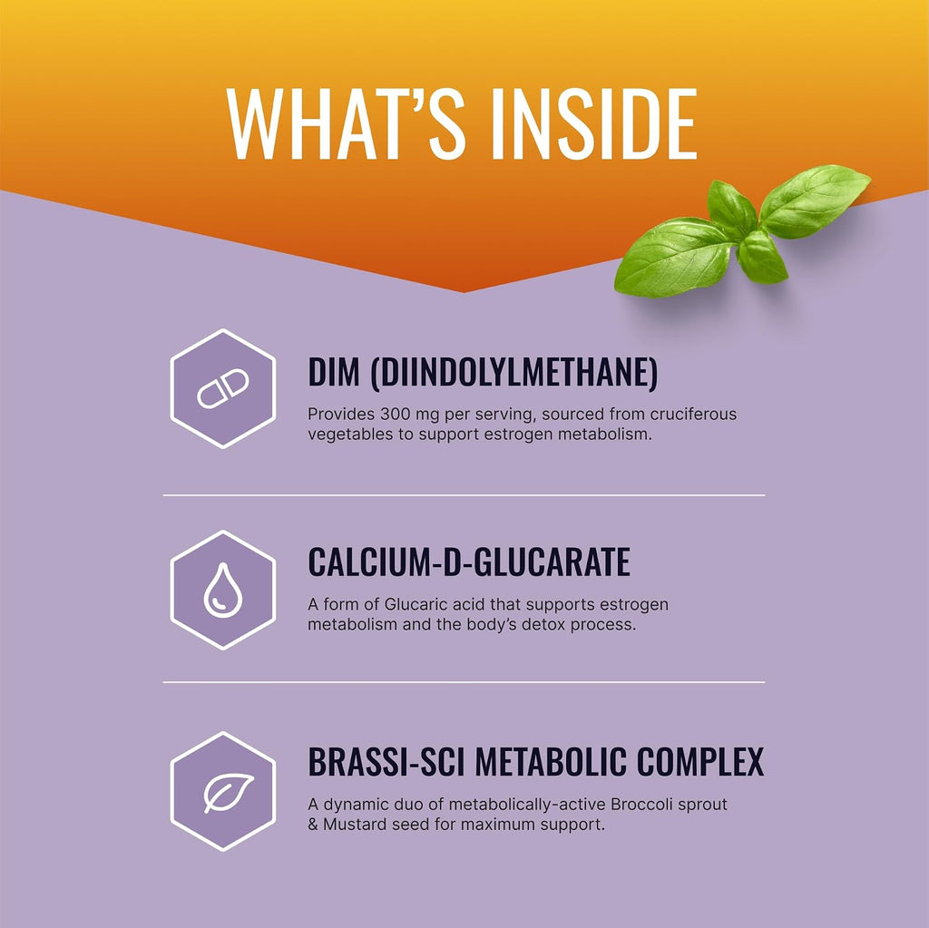 three bottles of DIM supplements