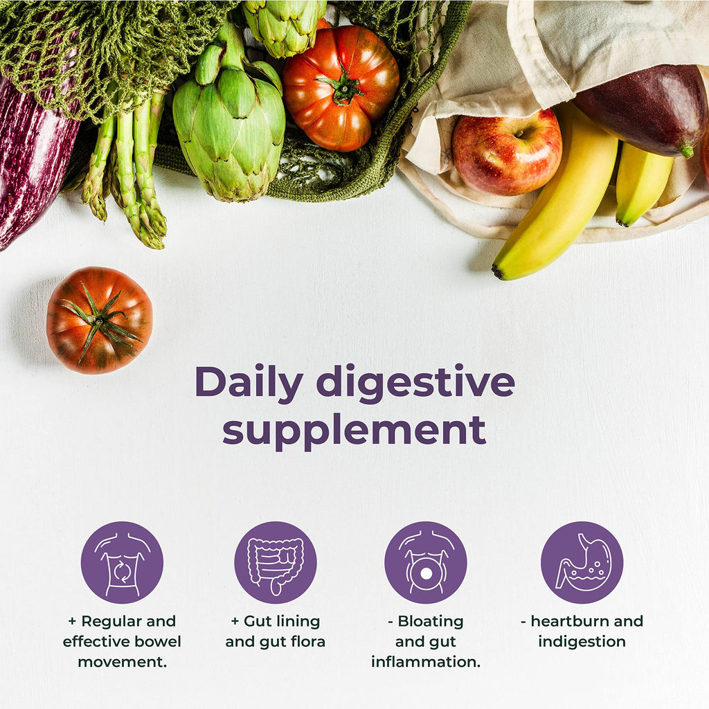 three bottles of gut health supplements