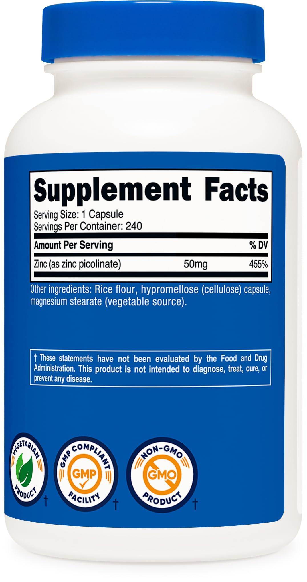 three bottles of zinc supplement
