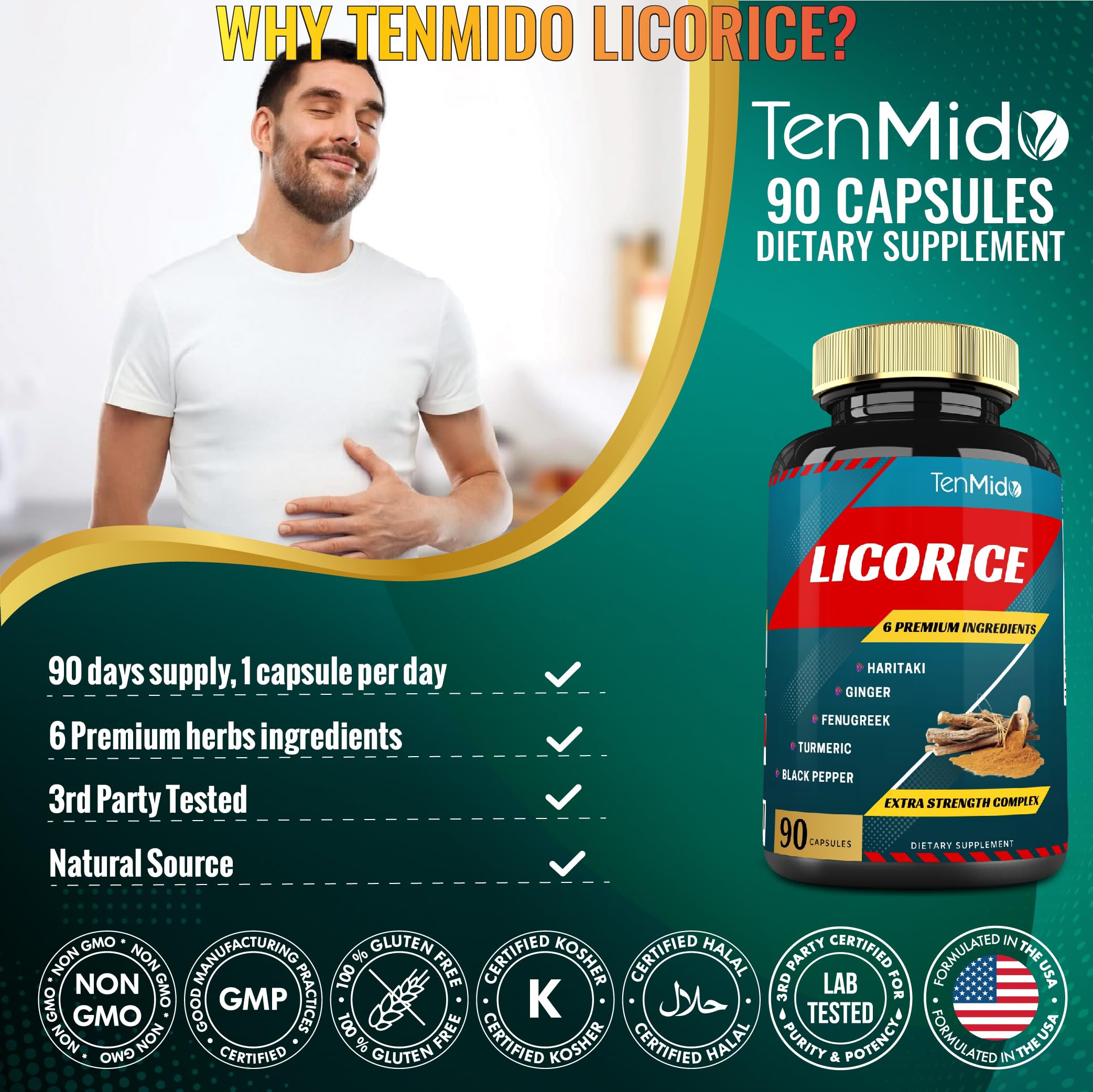 three months supply of licorice capsules