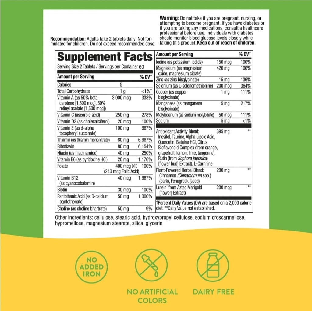 three pack diabetic multivitamins