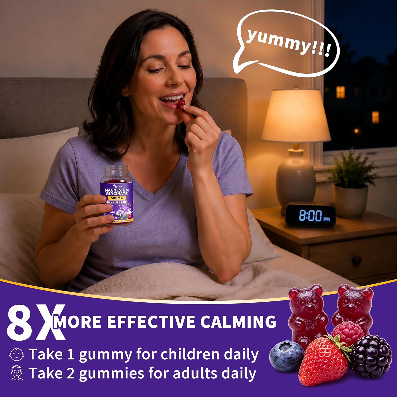 Three pack magnesium gummies for family health