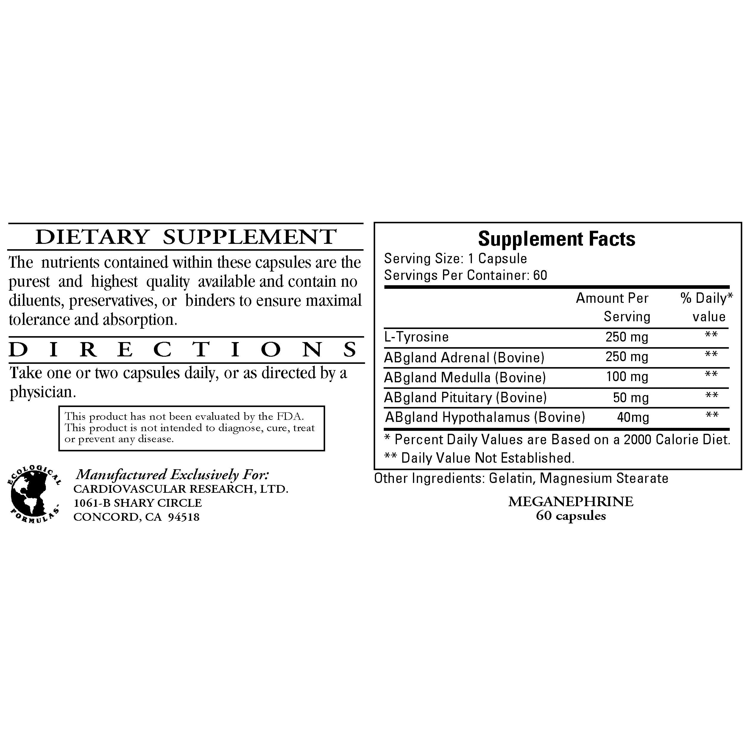 three pack Meganephrine supplements