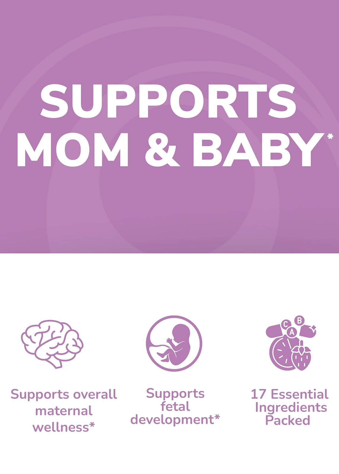 Three pack prenatal vitamins convenience