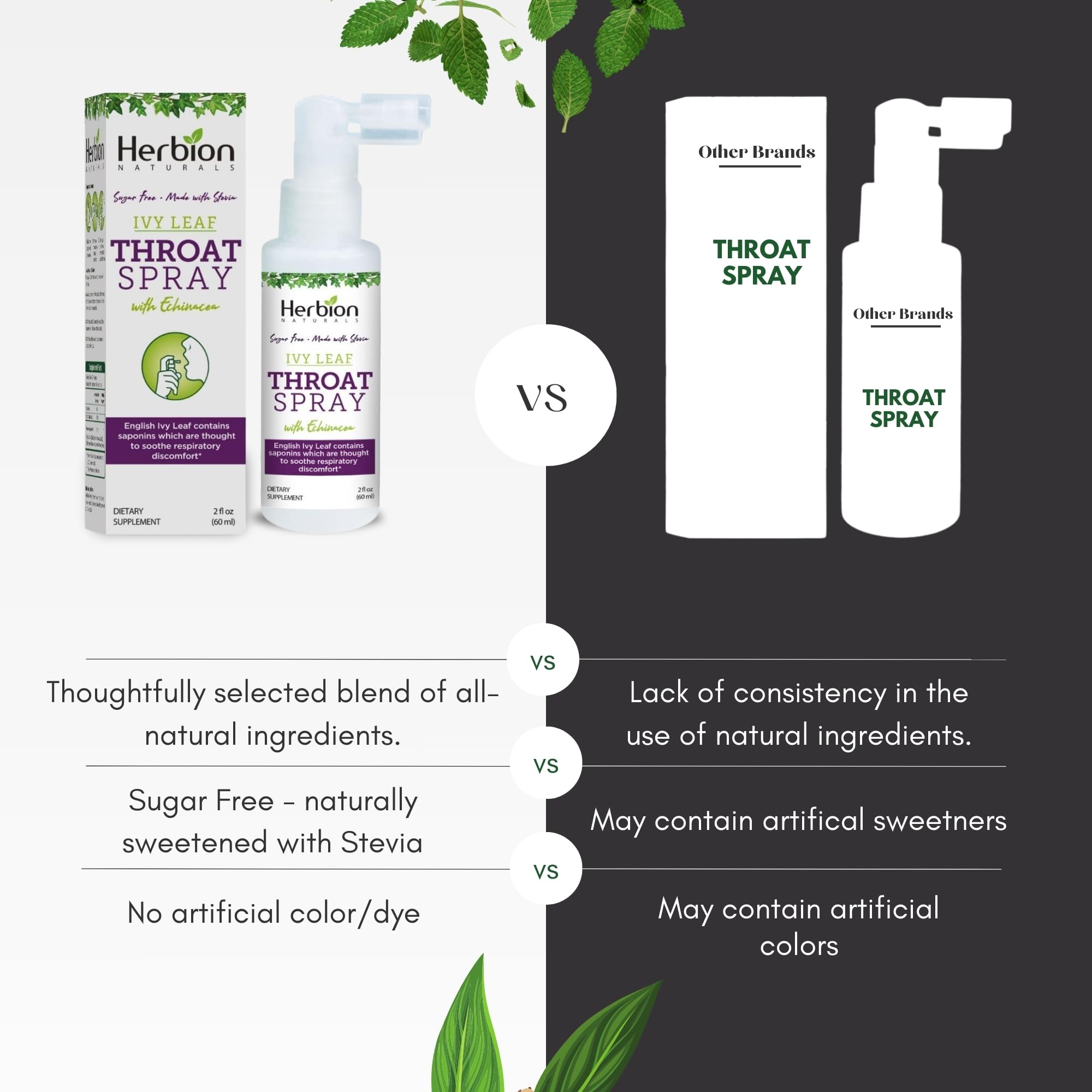 throat spray with natural extracts