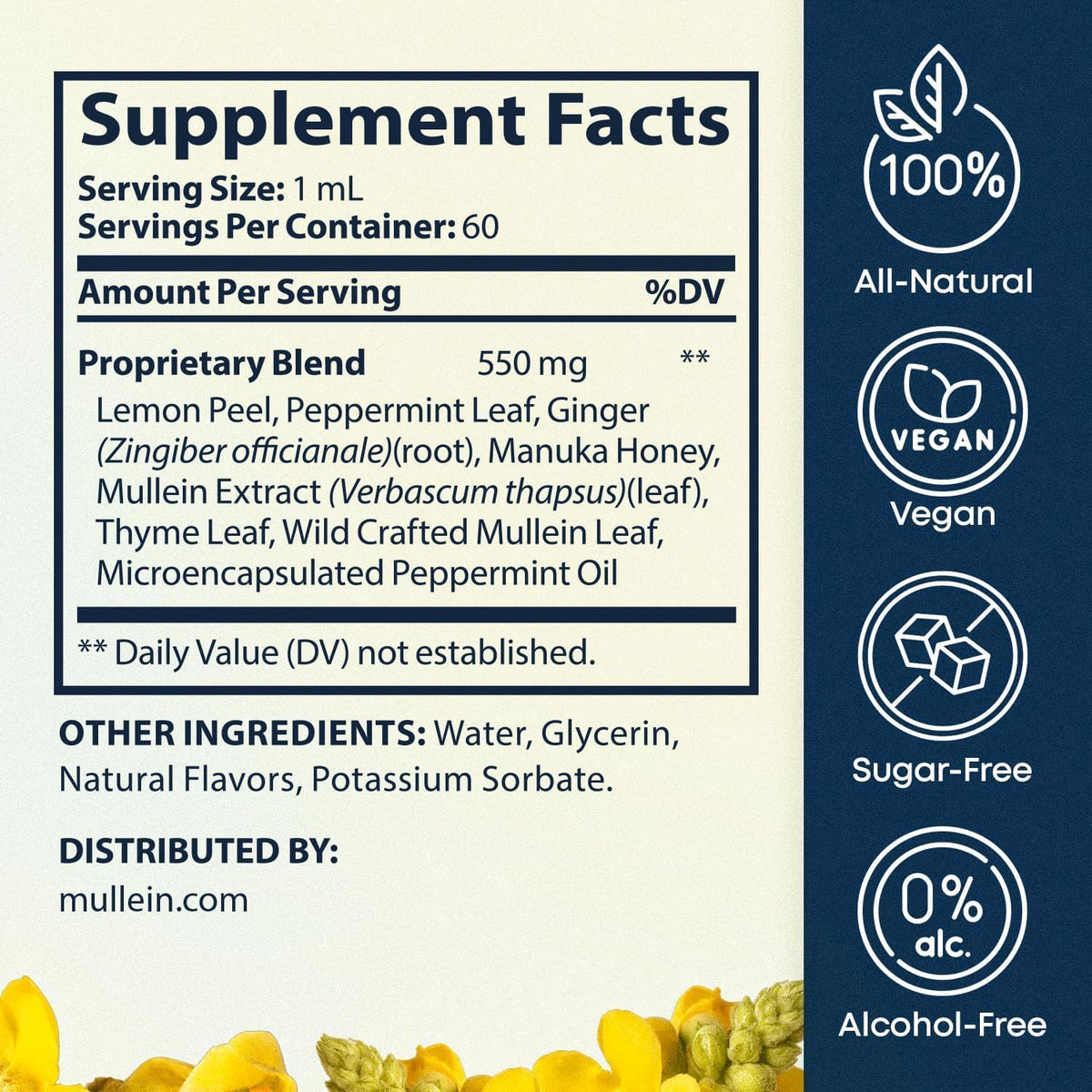 Thyme extract mullein drops for natural relief