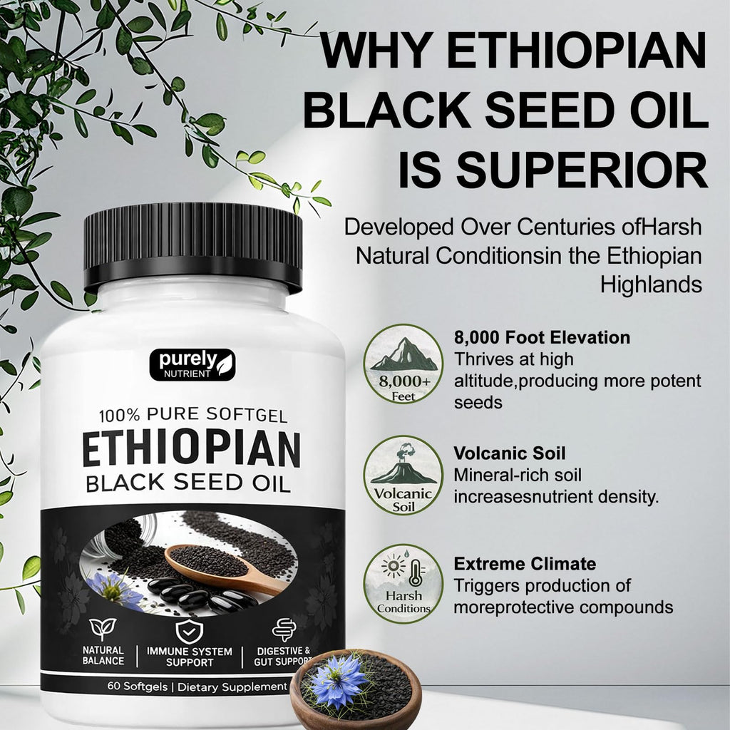 Thymoquinone-rich black seed softgels