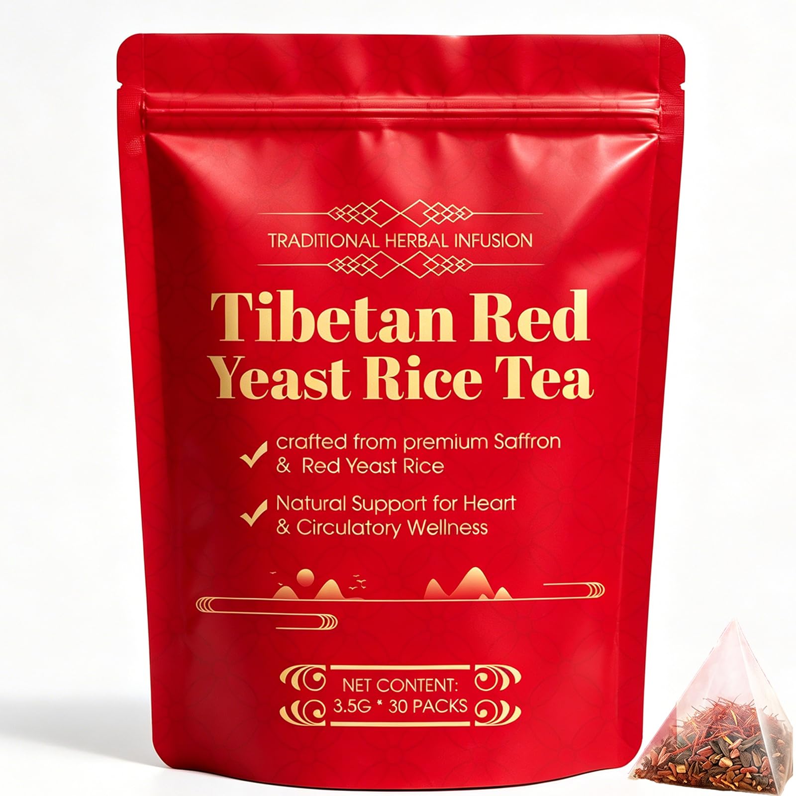 Tibetan red yeast rice tea bags