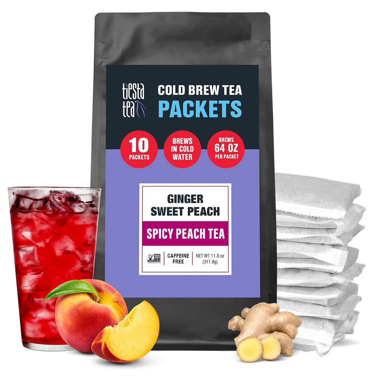 Tiesta Tea Ginger Sweet Peach cold brew