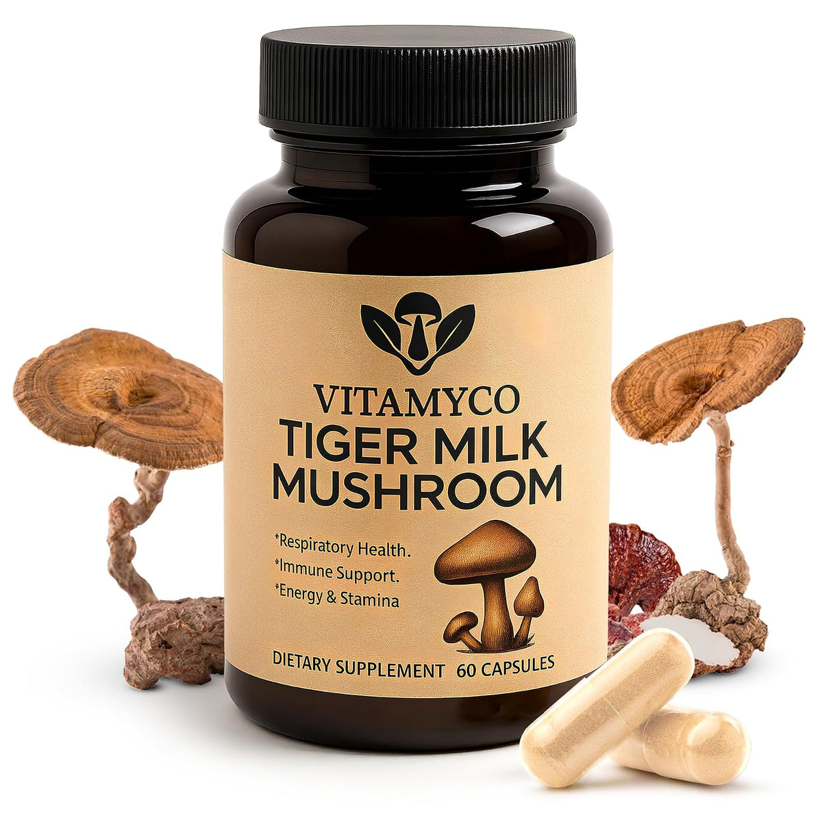 Tiger Milk Mushroom capsules for respiratory support