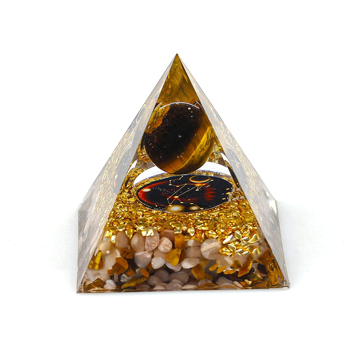 tiger's eye stone crystal pyramid