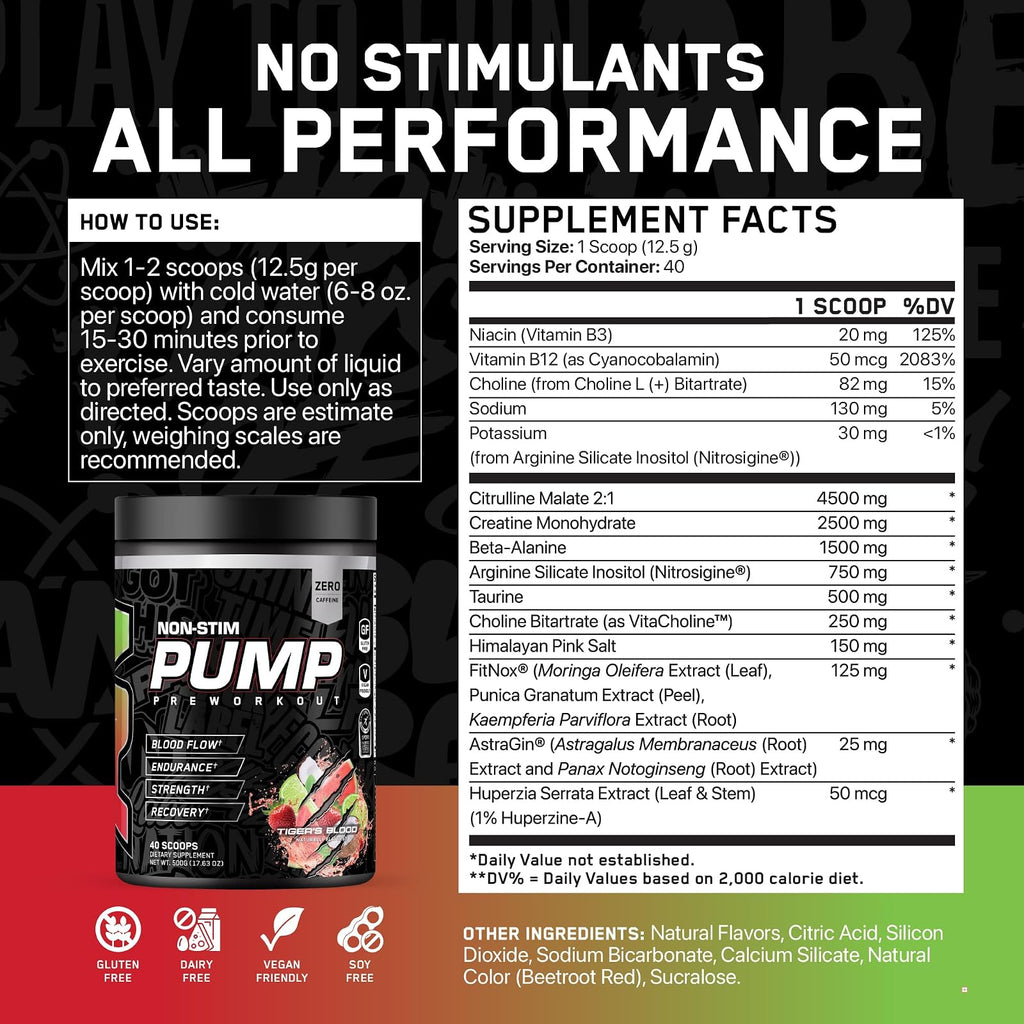 Tigers Blood flavour pre-workout mix