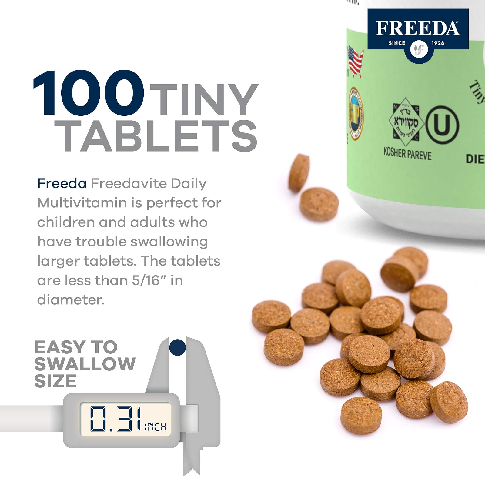 tiny multivitamin tablets for easy swallowing
