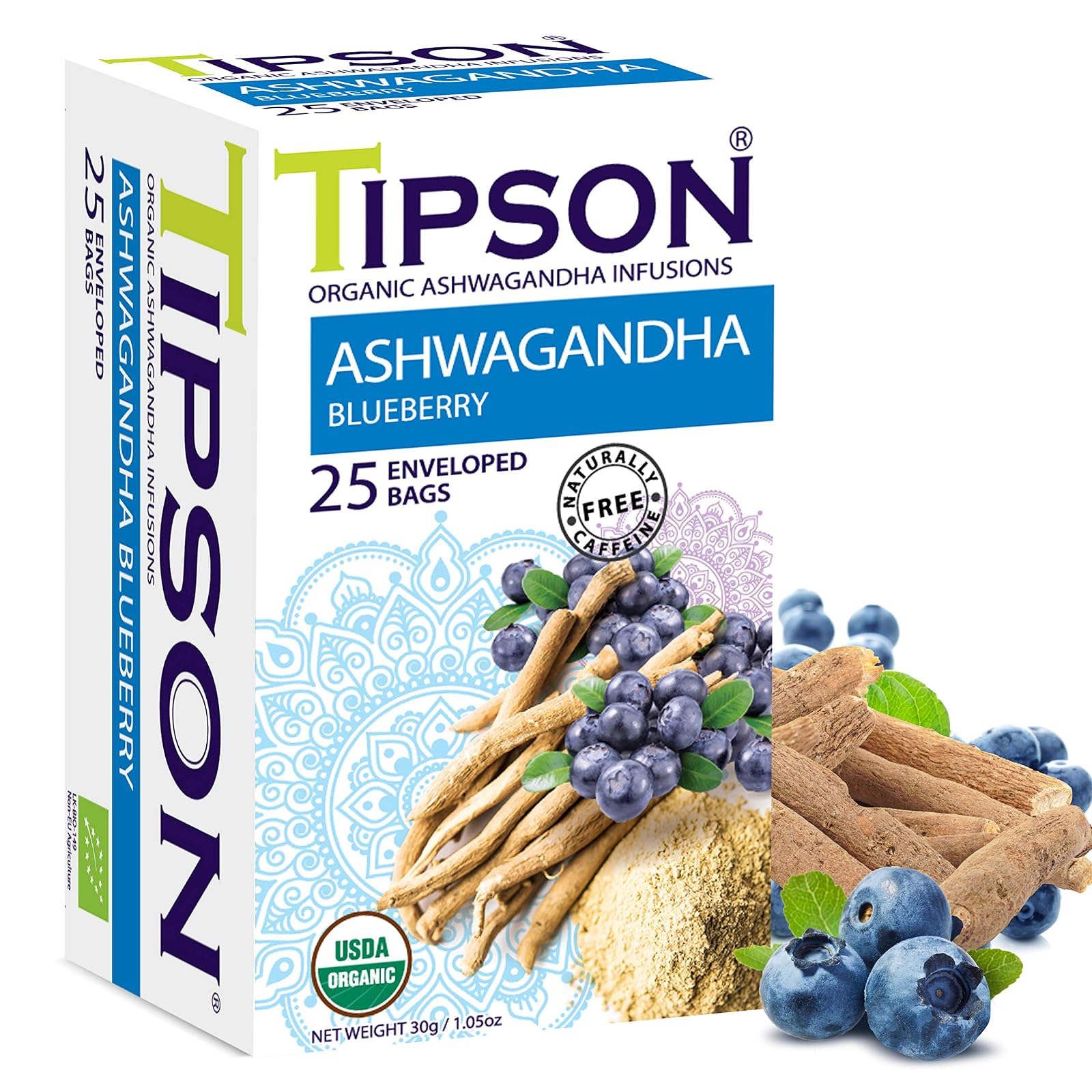Tipson Organic Ashwagandha Blueberry Tea Bags