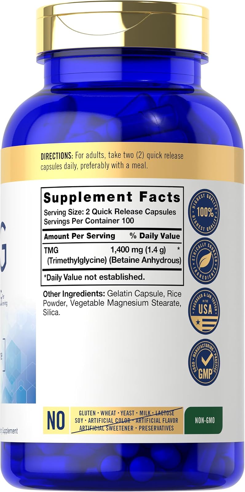 TMG capsules for energy support