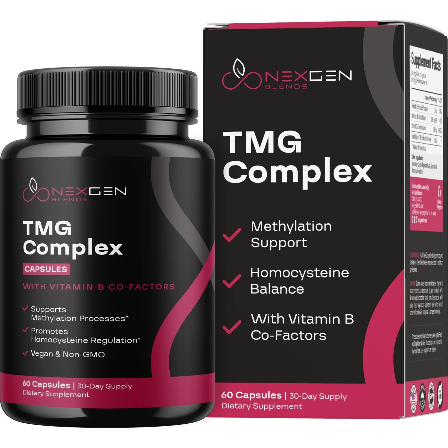 TMG Trimethylglycine 500 mg capsules