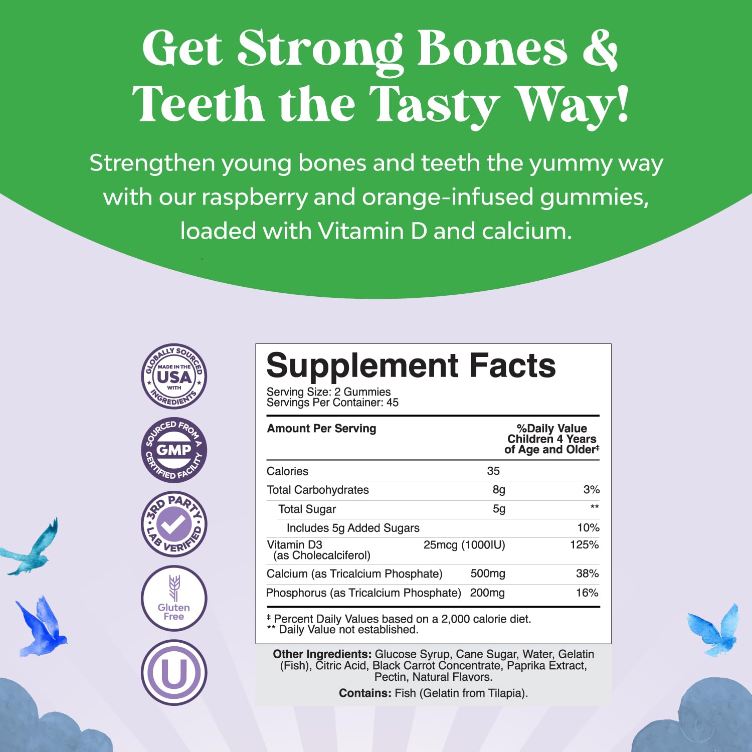 Toddler-friendly calcium and vitamin D