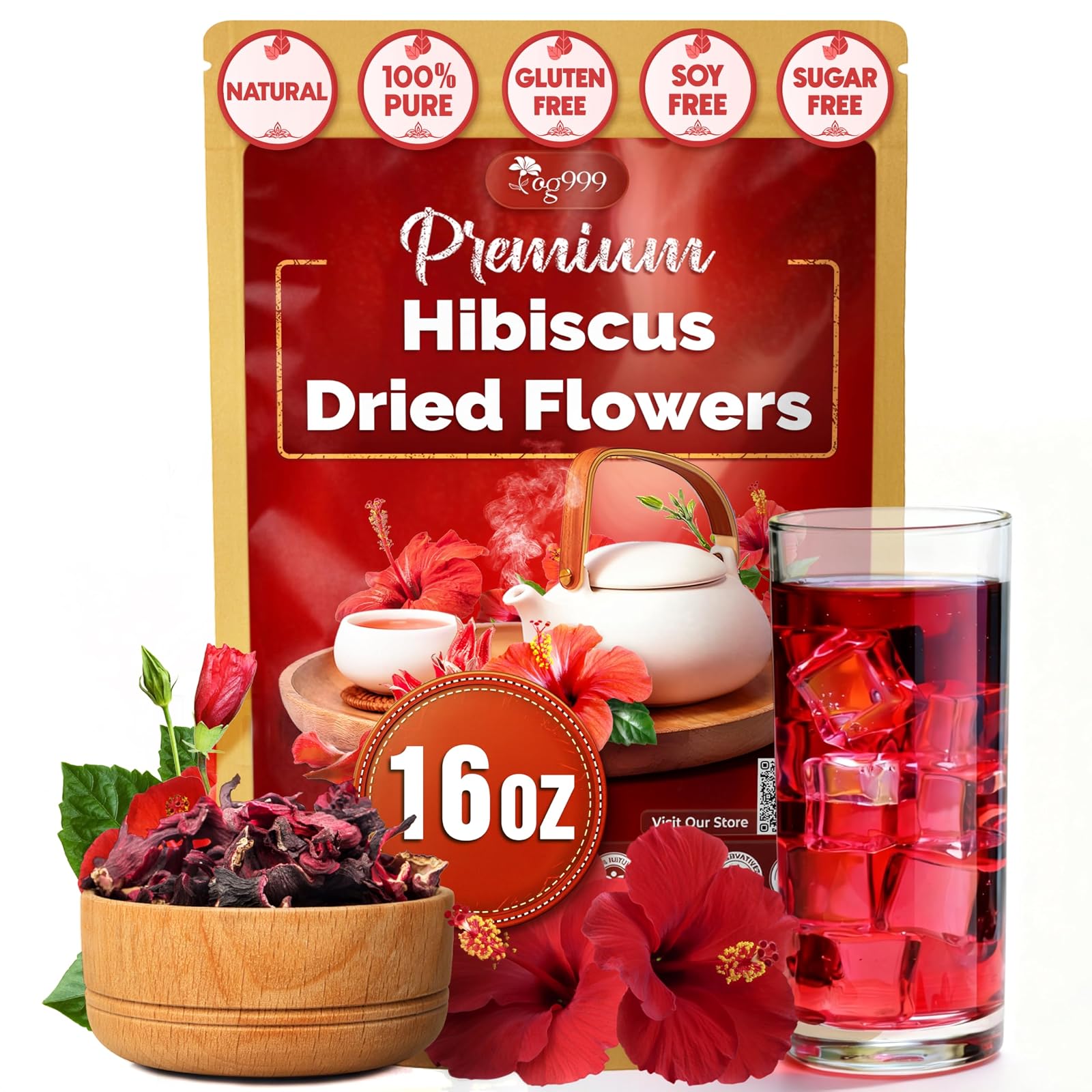 TOG999 dried hibiscus flowers for tea