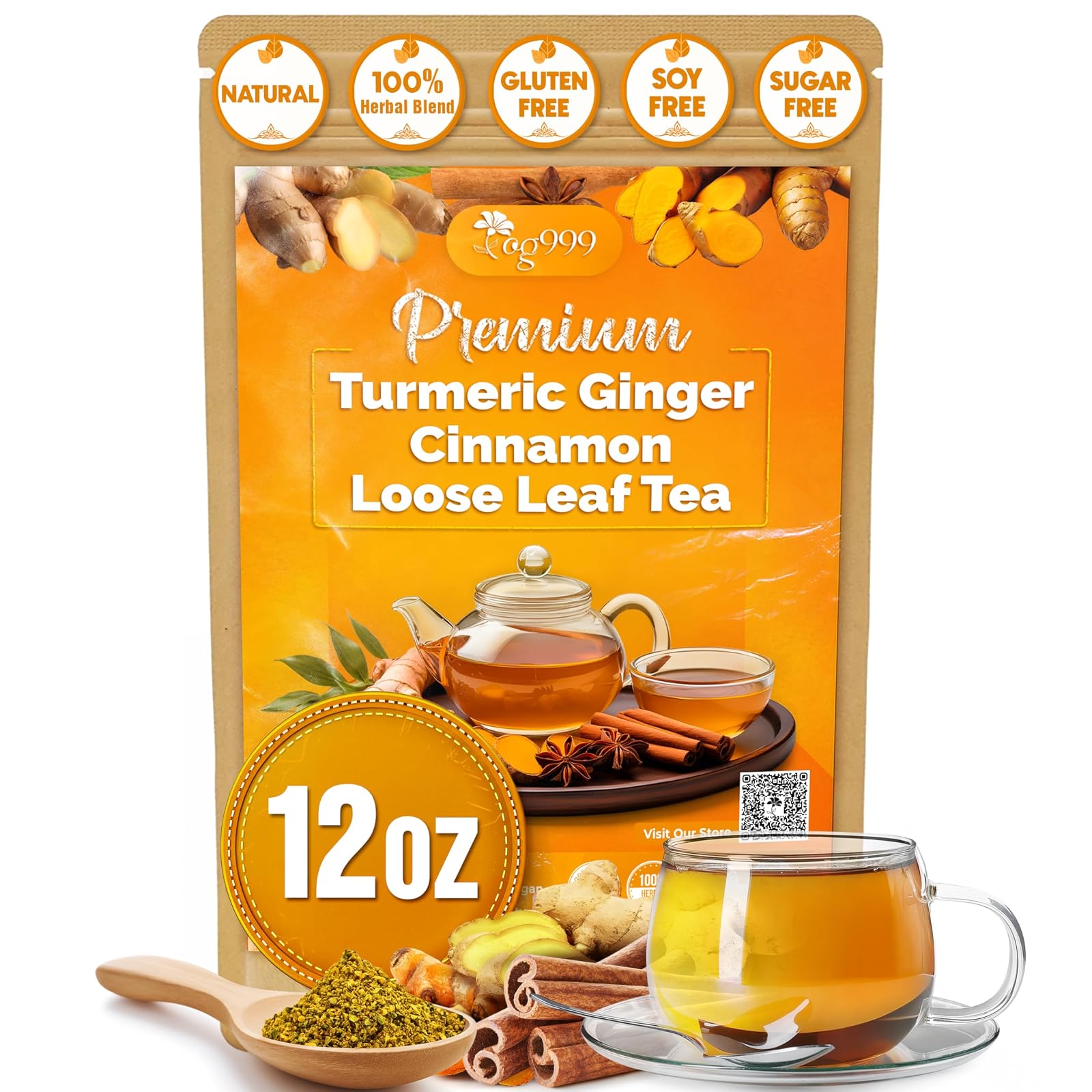 TOG999 ginger turmeric herbal tea