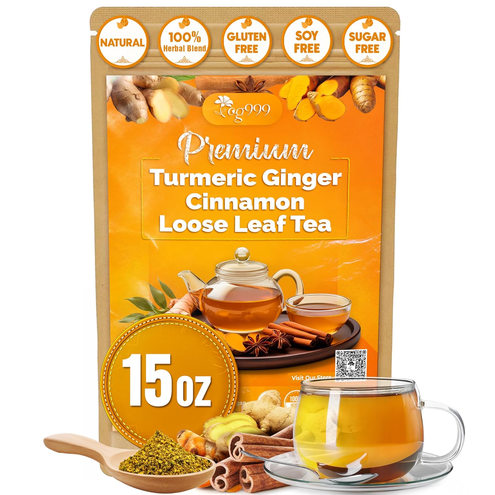 TOG999 ginger turmeric herbal tea