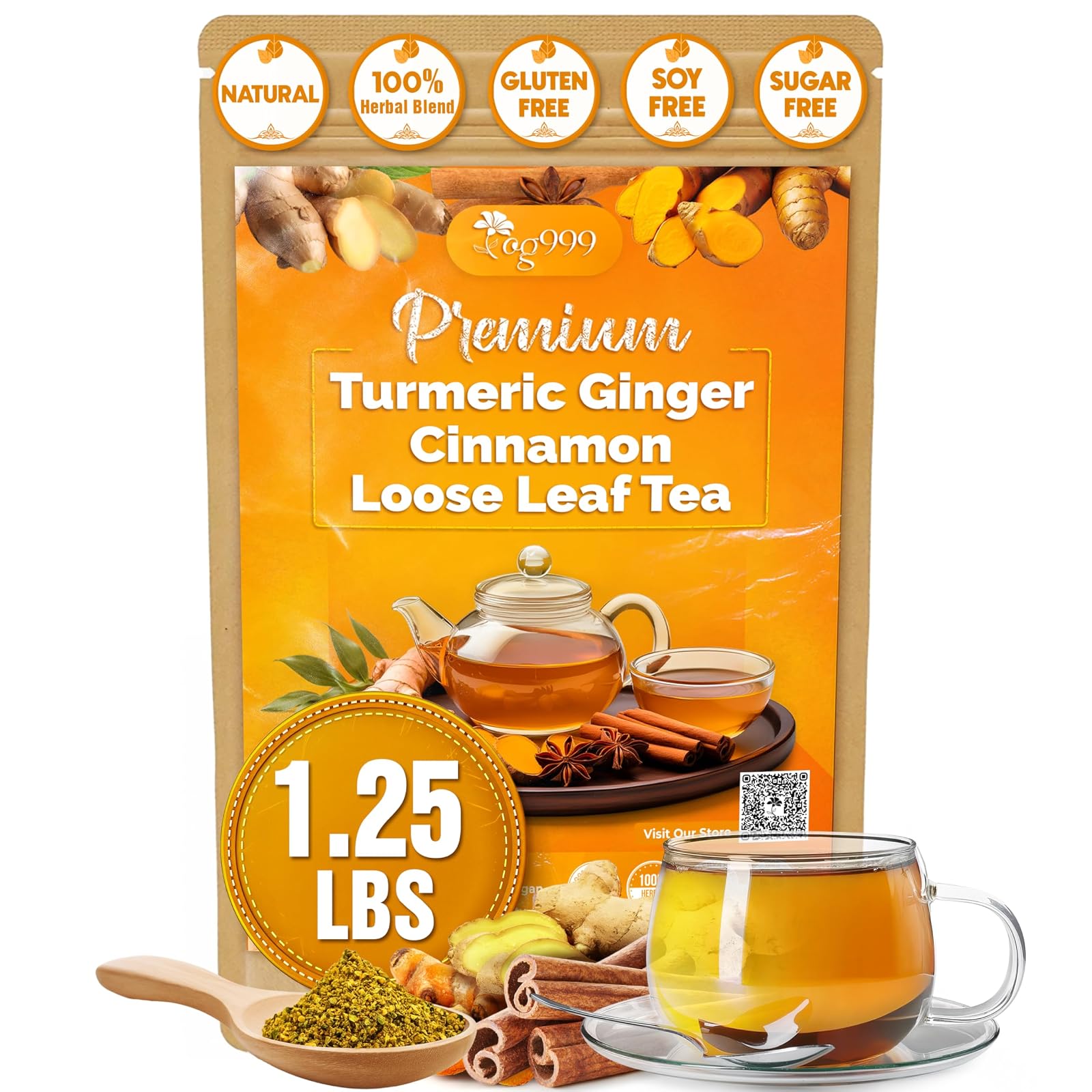 TOG999 ginger turmeric herbal tea
