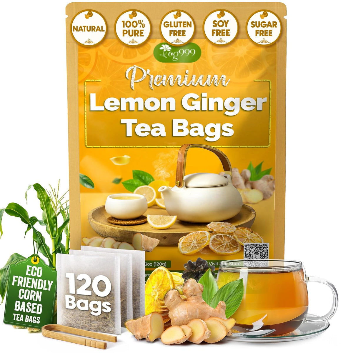 TOG999 lemon ginger tea bags