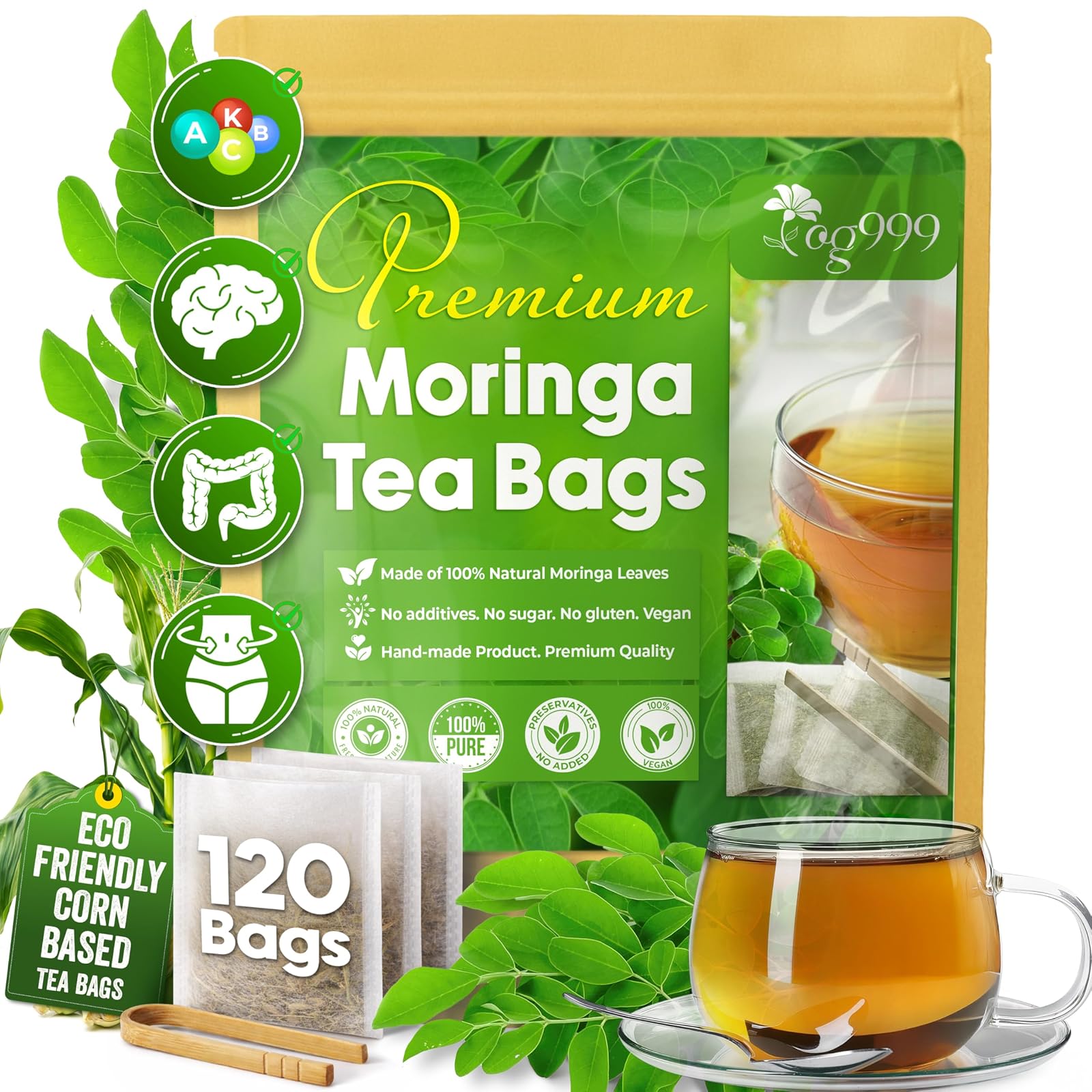 TOG999 moringa tea bags for wellness