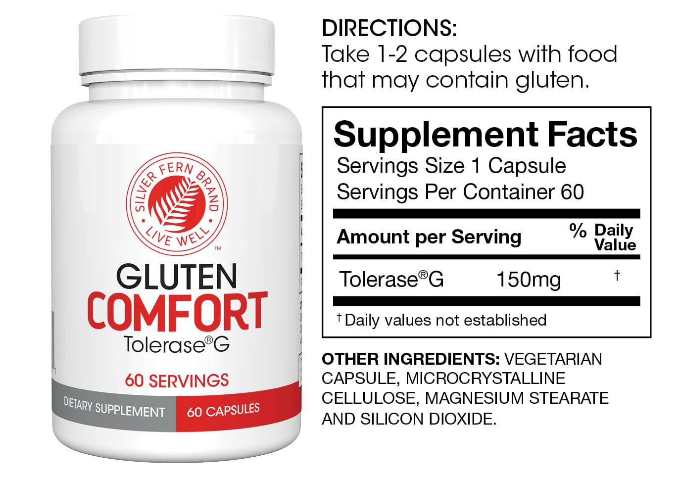 Tolerase G capsules for digestive health