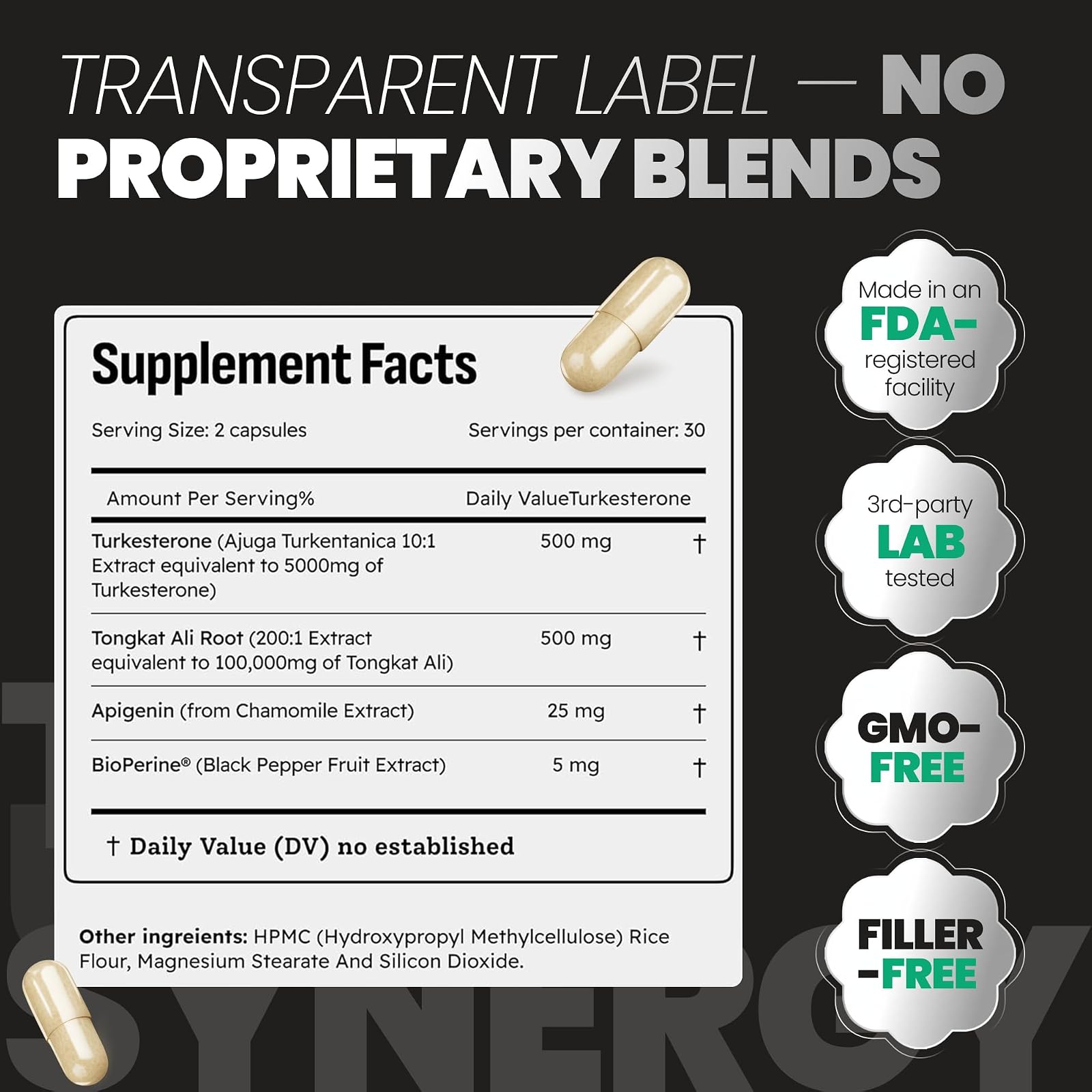 Tongkat Ali capsules for muscle support