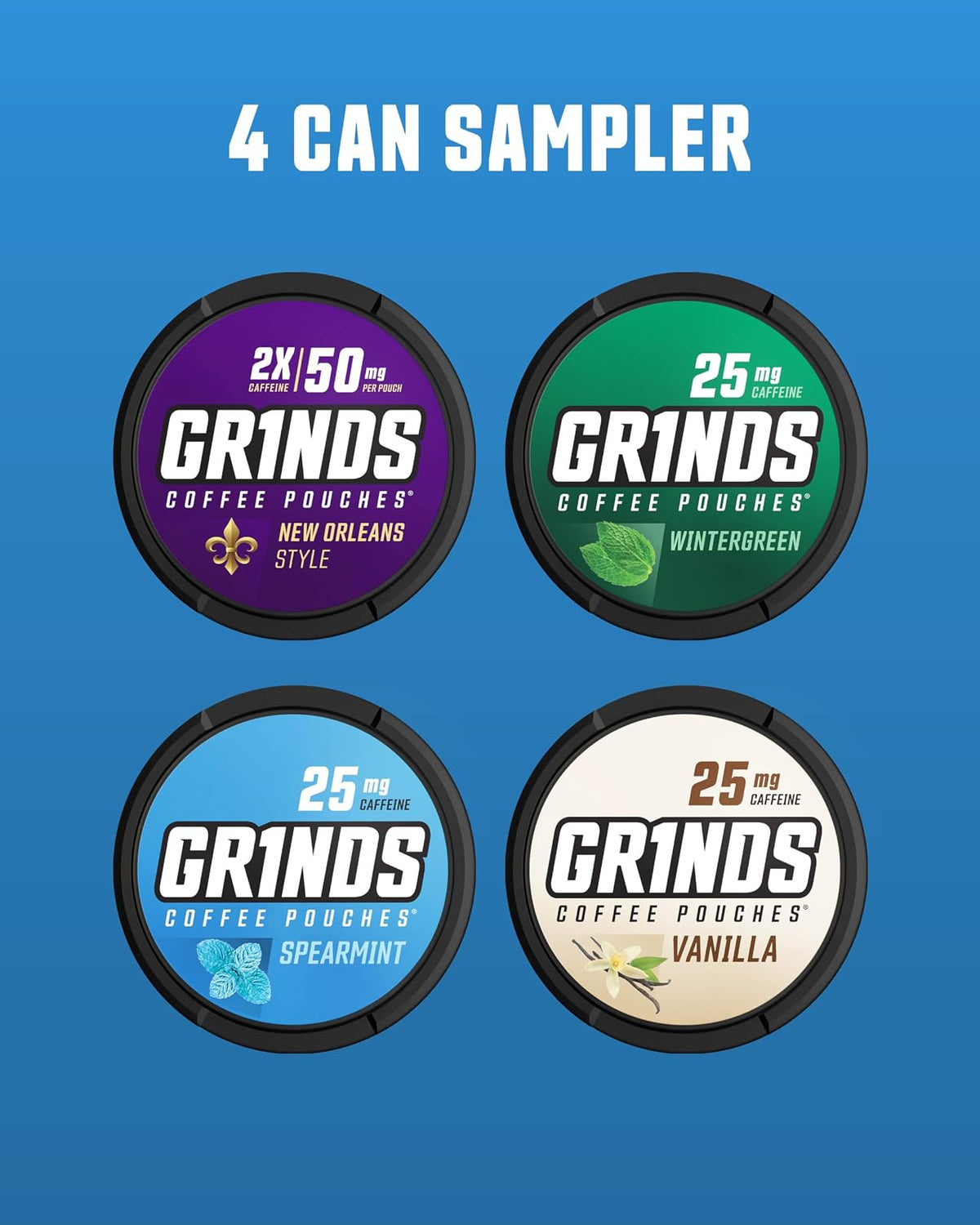 Top flavours of Grinds coffee pouches