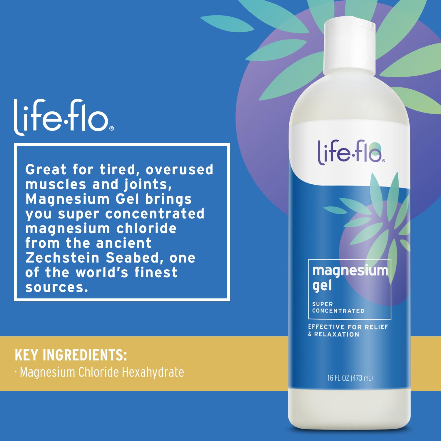 Topical magnesium gel for muscle relief