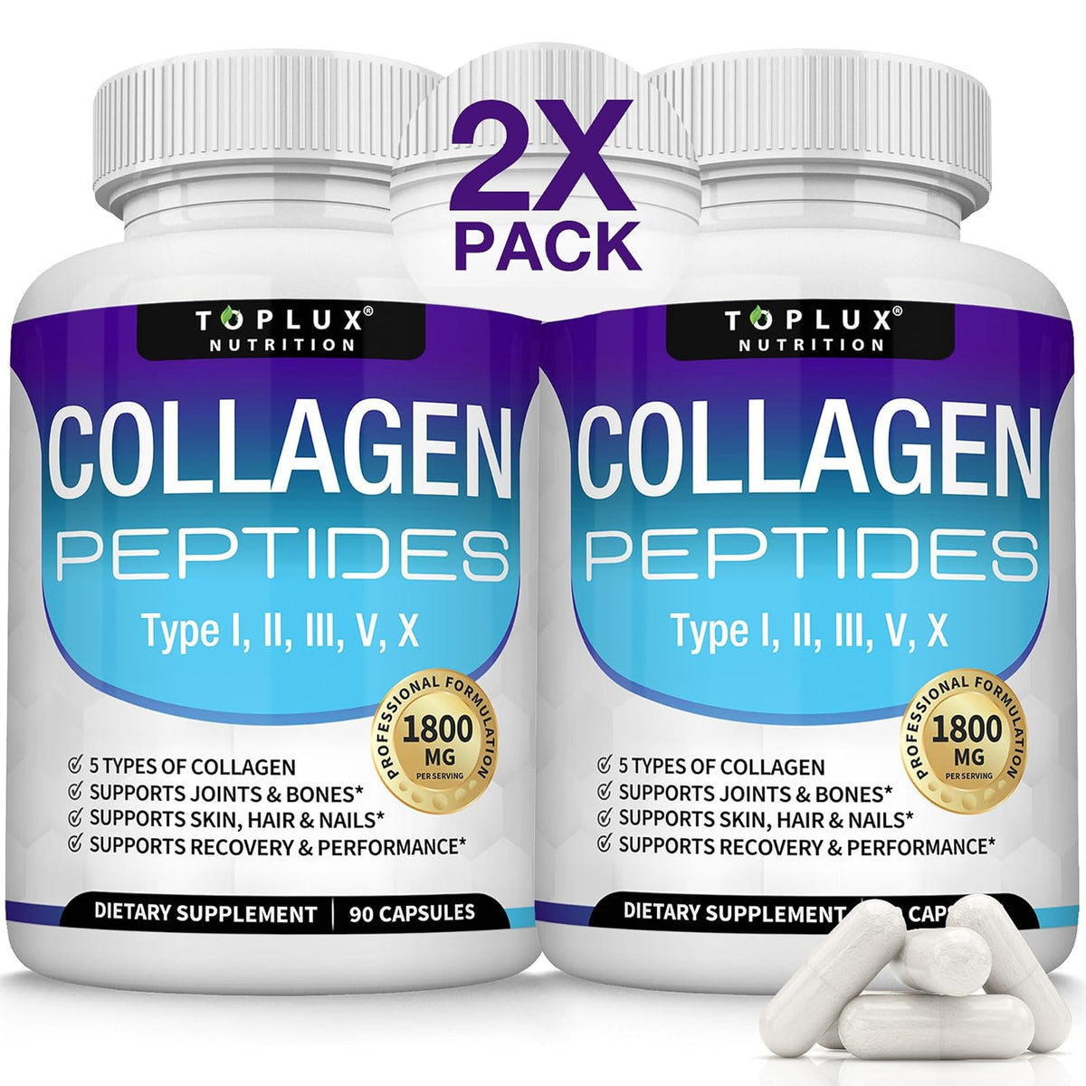 Toplux multi collagen peptides capsules