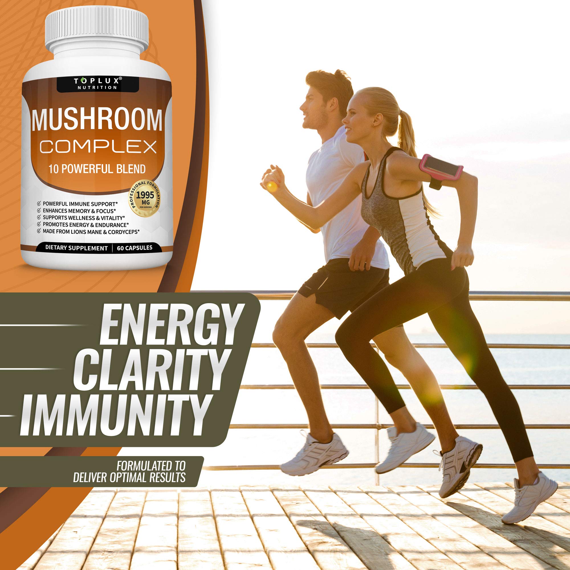 Toplux organic mushrooms for vitality