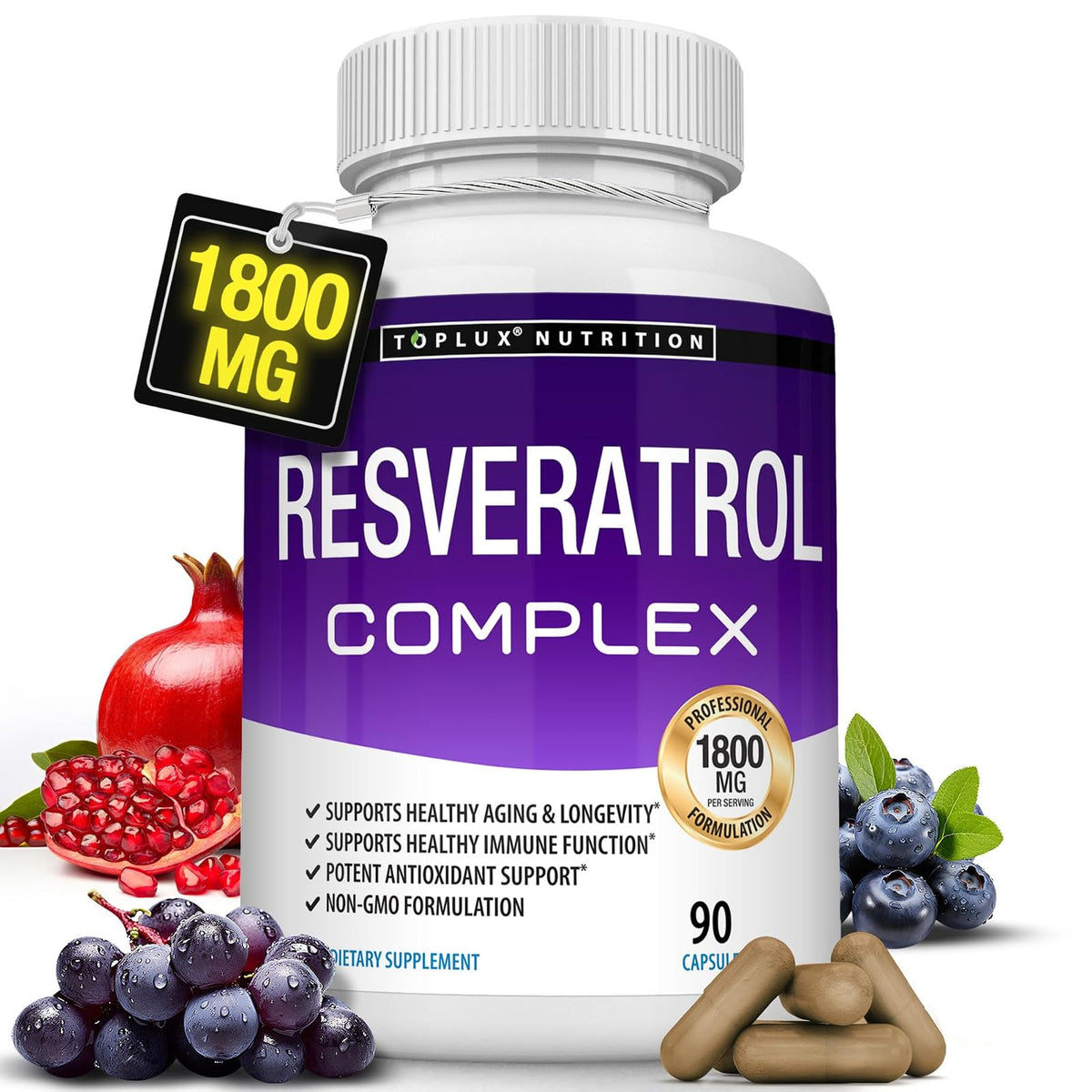 Toplux Resveratrol 1800 mg capsules
