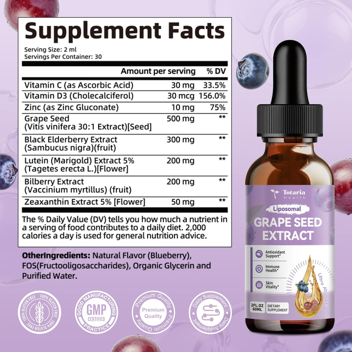 Totaria grape seed extract for wellness