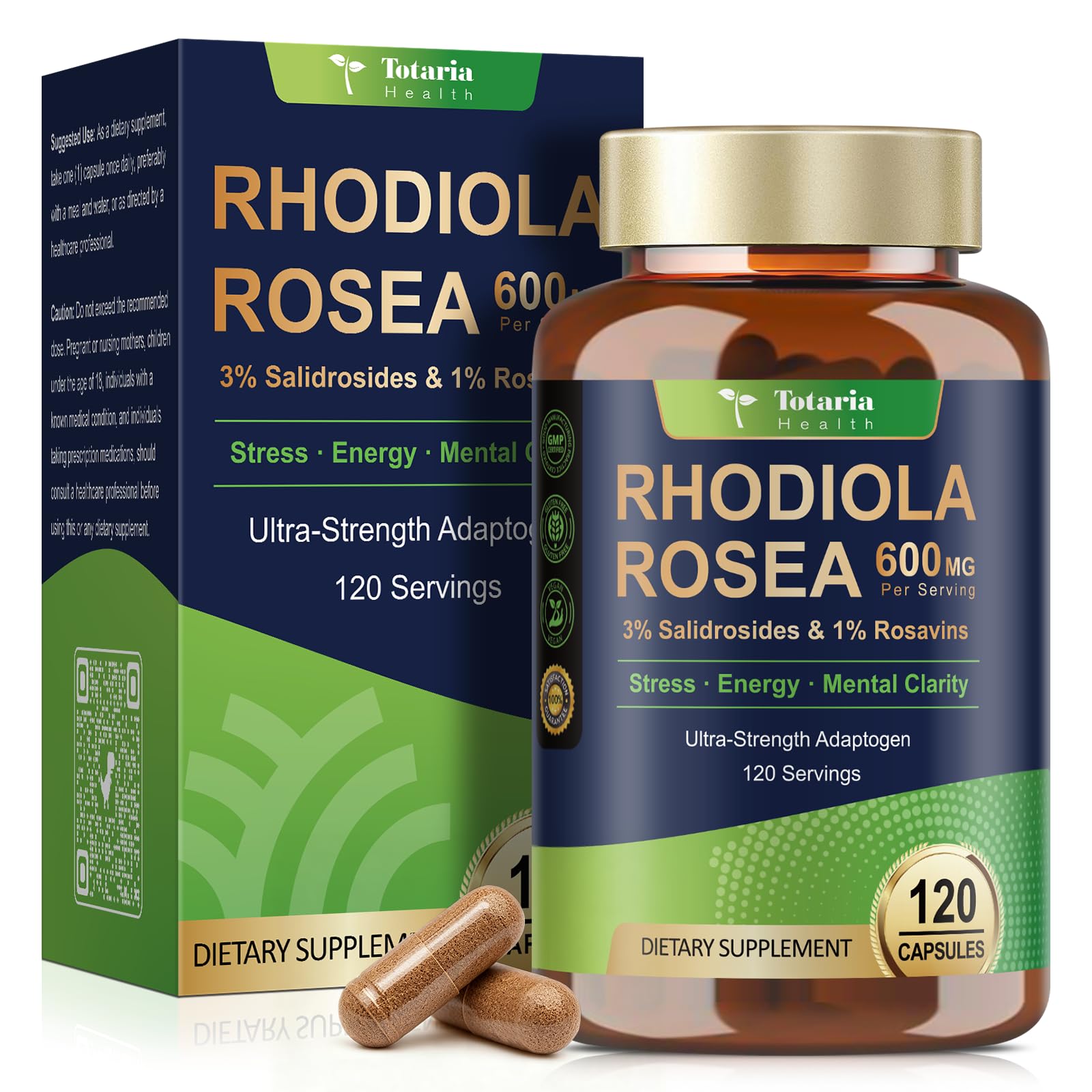 Totaria Rhodiola Rosea capsules for stress relief