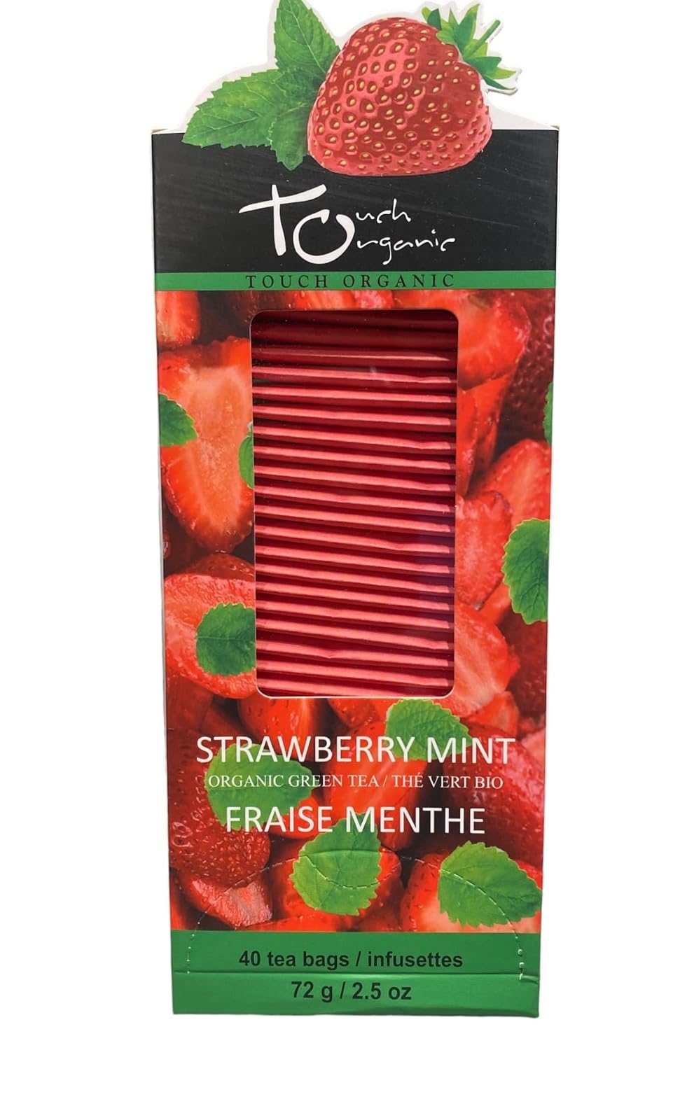 Touch Organic strawberry mint green tea bags