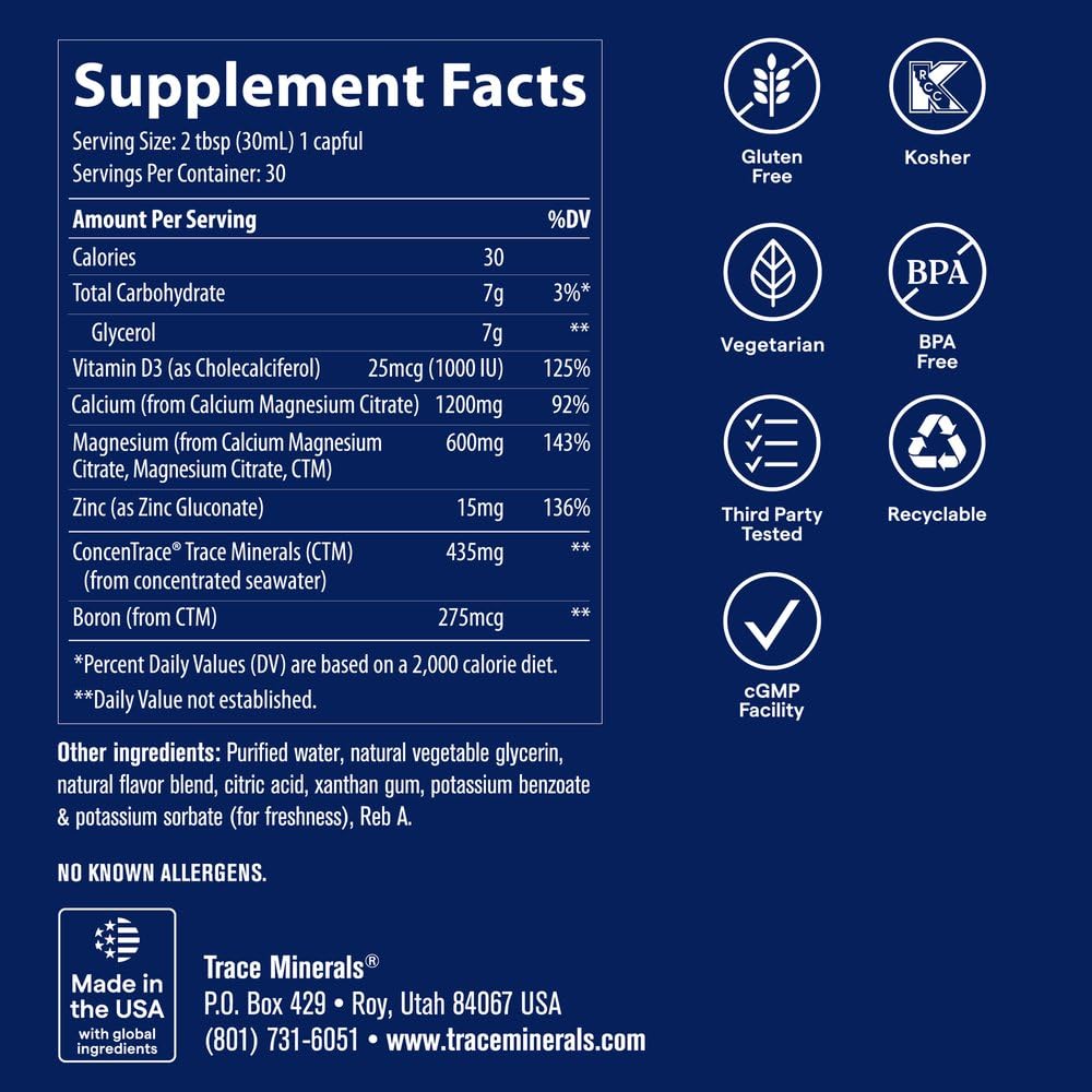 Trace Minerals Cal Mag Zinc for bone health