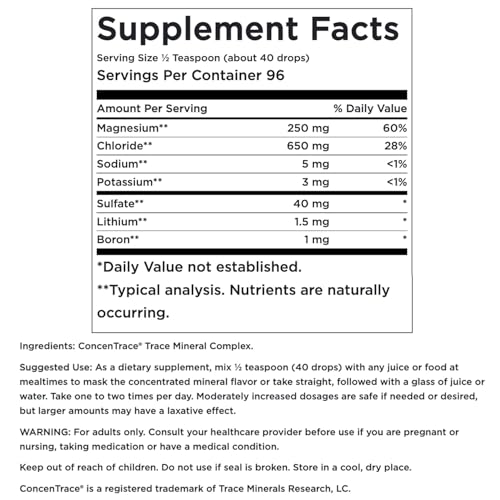 Trace minerals for daily vitality