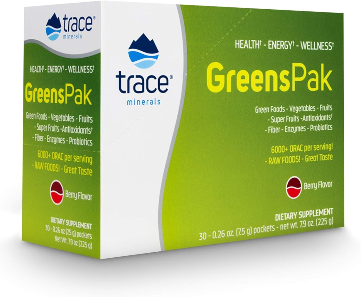 Trace Minerals Greens Pak hydration support