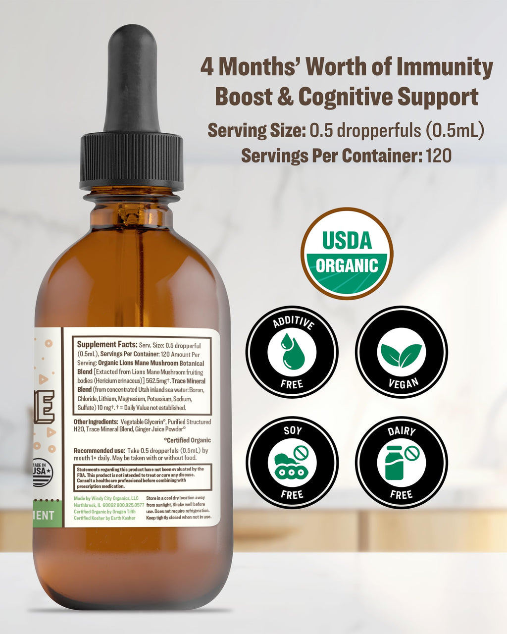 Trace minerals in Lion's Mane tincture