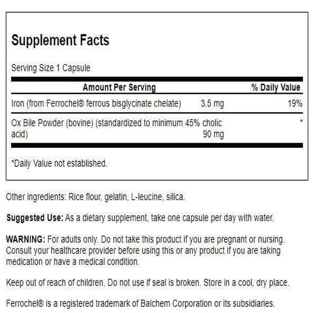 Trace minerals support with Swanson Ox Bile