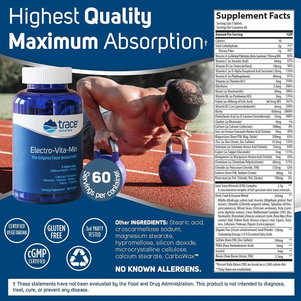 Trace Minerals whole food multivitamin tablets