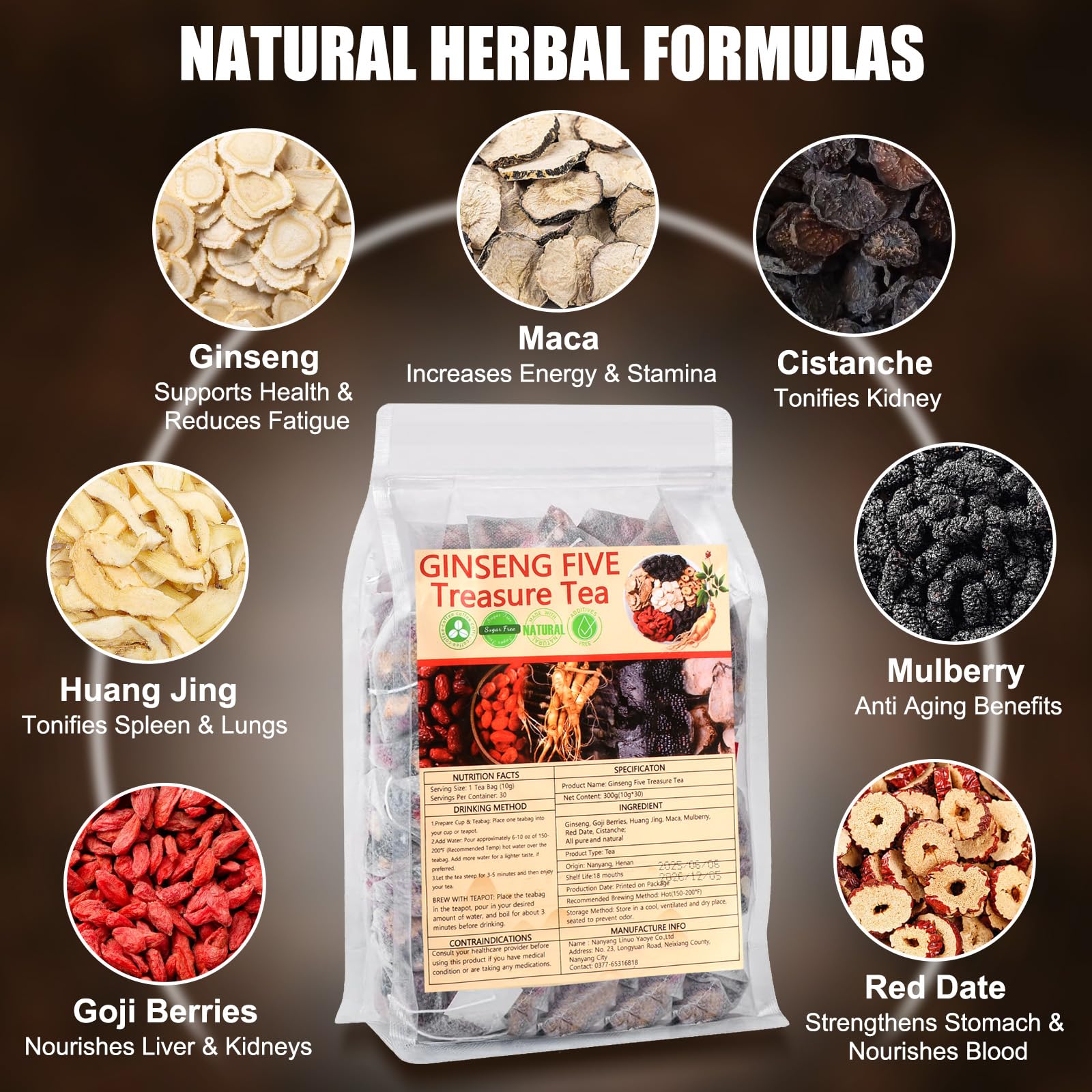 Traditional ginseng herbal infusion