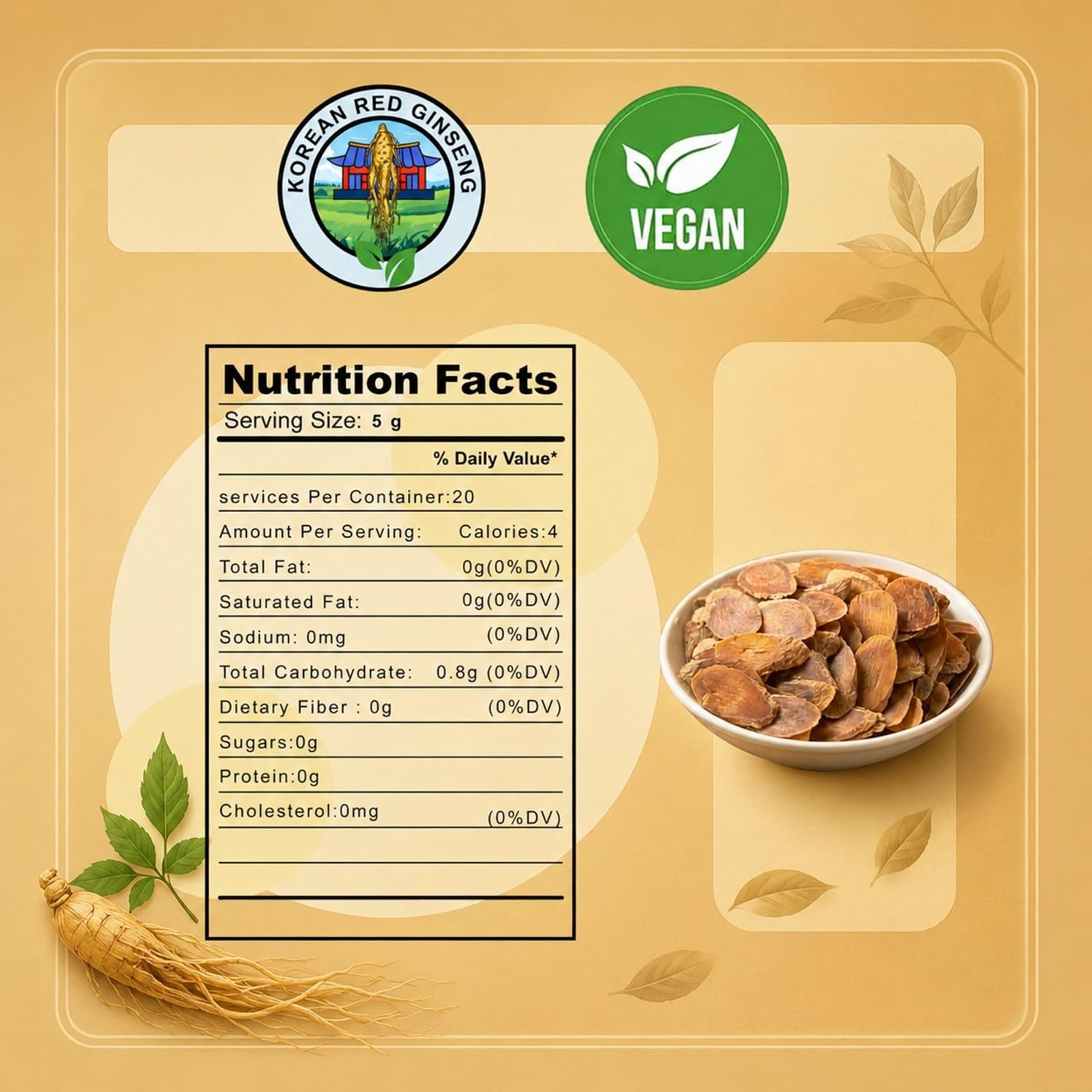 traditional ginseng slices for health