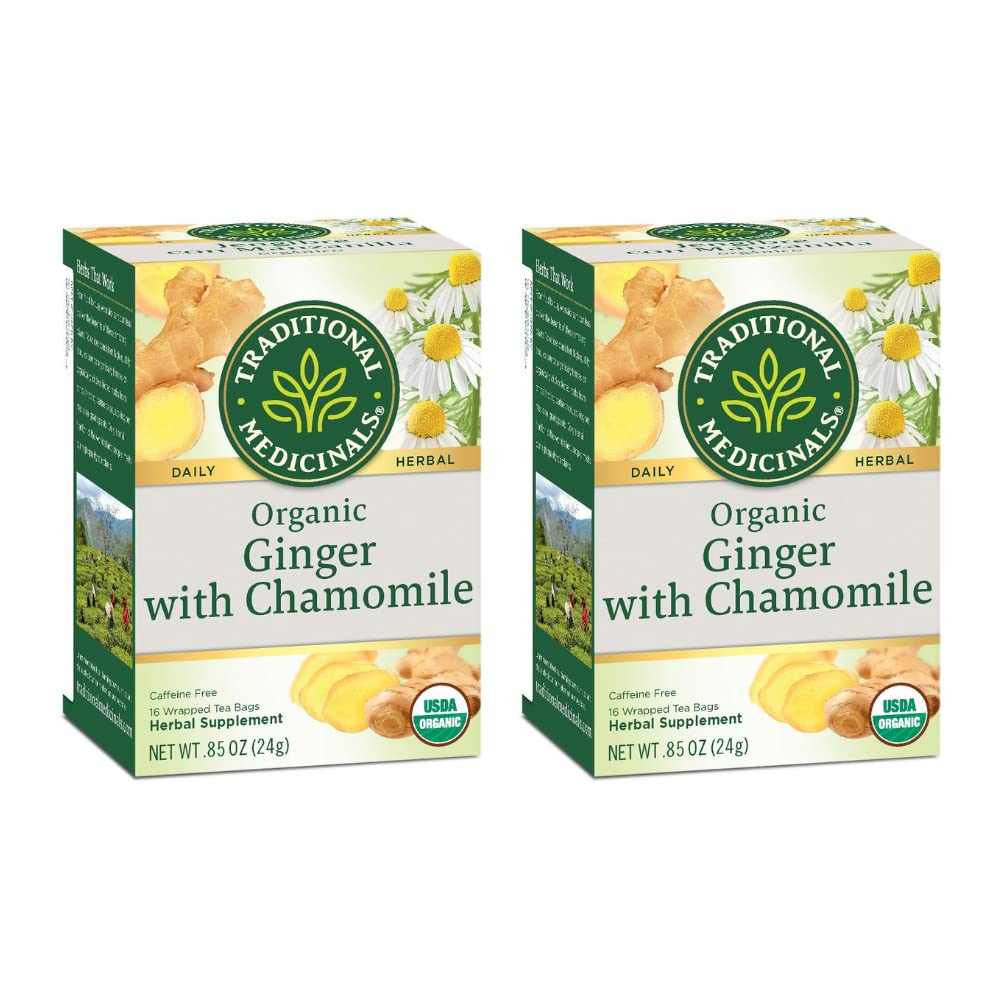 Traditional Medicinals ginger chamomile tea bags